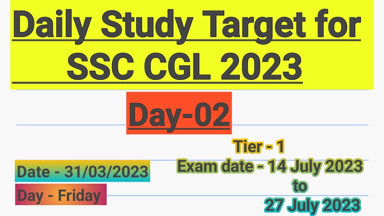 Day - 02 Daily Study Target for SSC CGL 2023 🎯 - YouTube