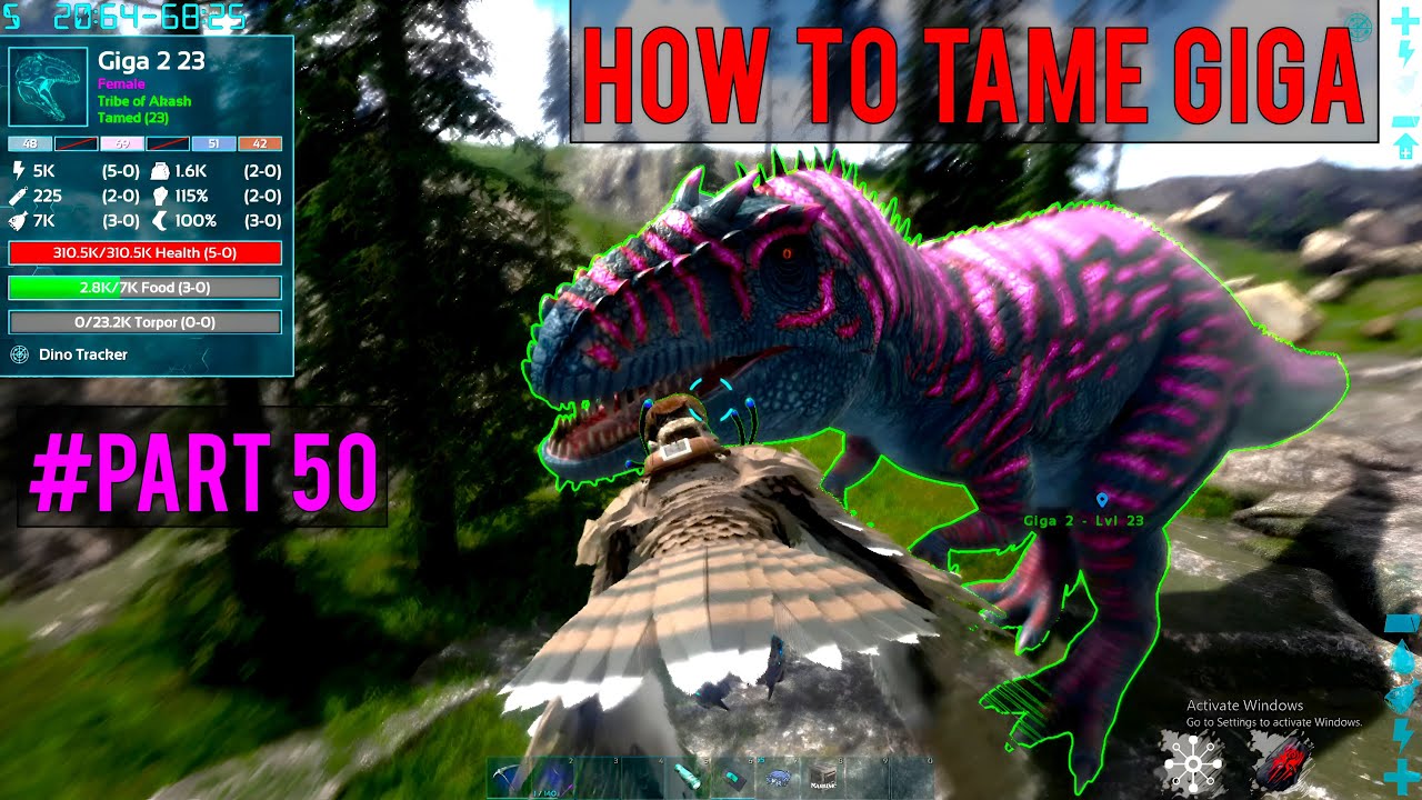 HOW THE EASIEST WAY TO TAME GIGANOTOSAURUS | FJORDUR MAP | ARK-SURVIVAL ...
