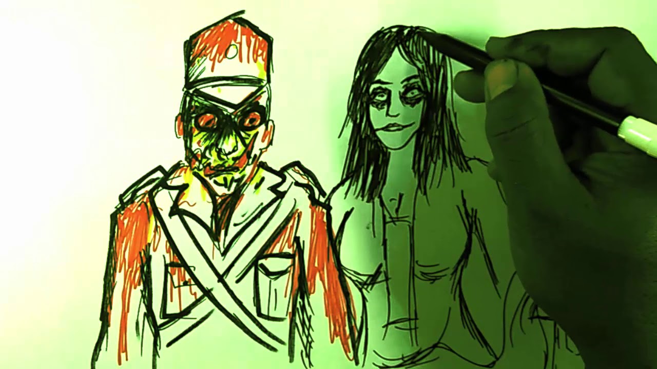 Scary Drawings 129 - How To Draw ZOMBIE with marker - CREEPYPASTA - YouTube