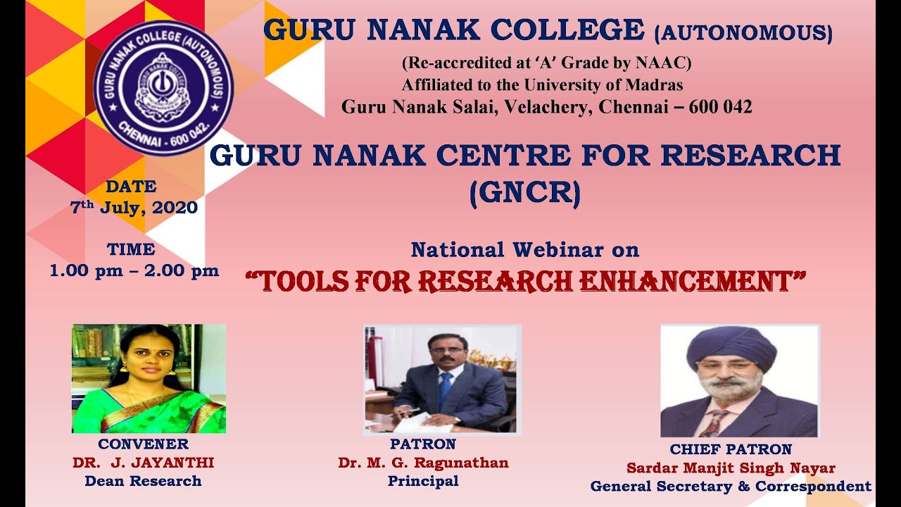 National Webinar on “TOOLS FOR RESEARCH ENHANCEMENT” - YouTube