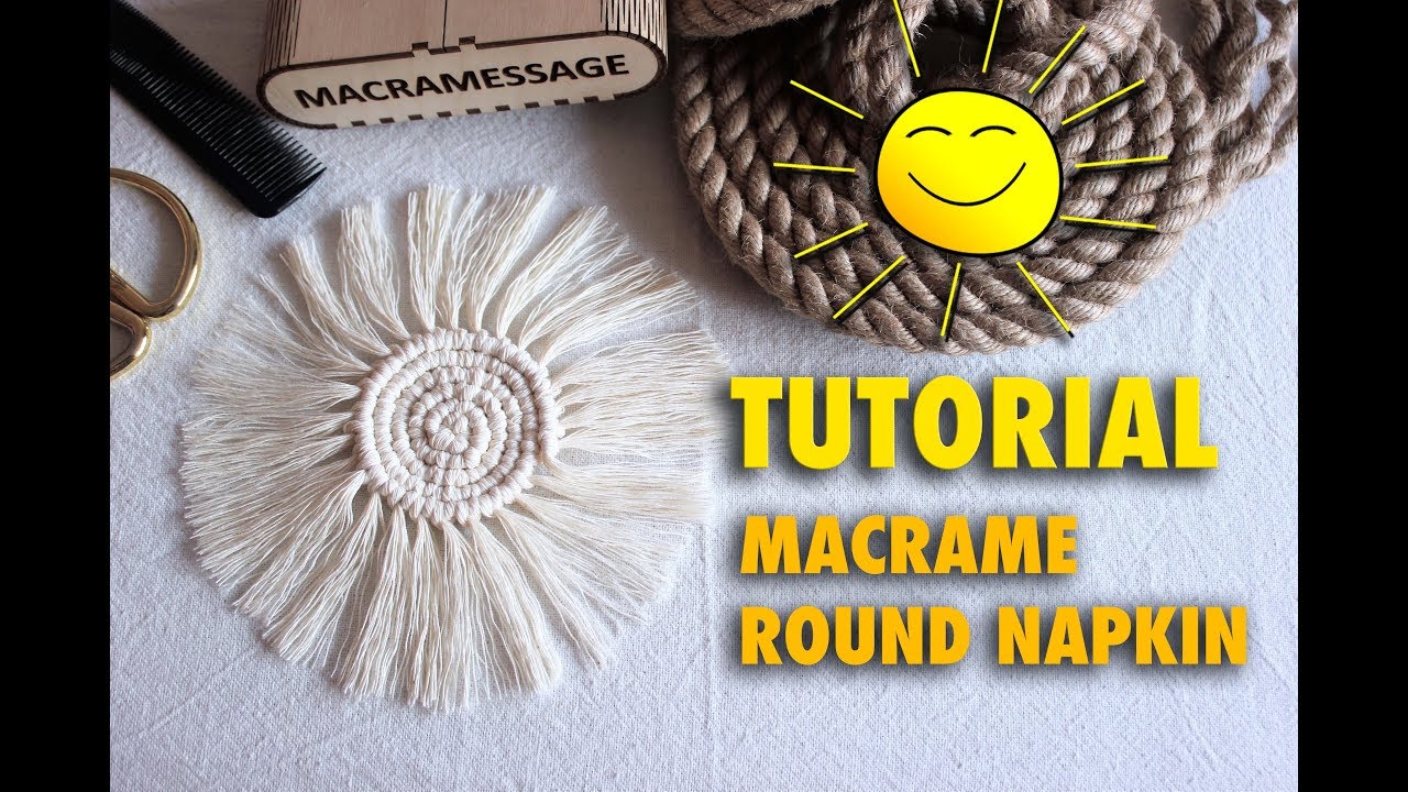 Tutorial Macrame Round Coaster - YouTube