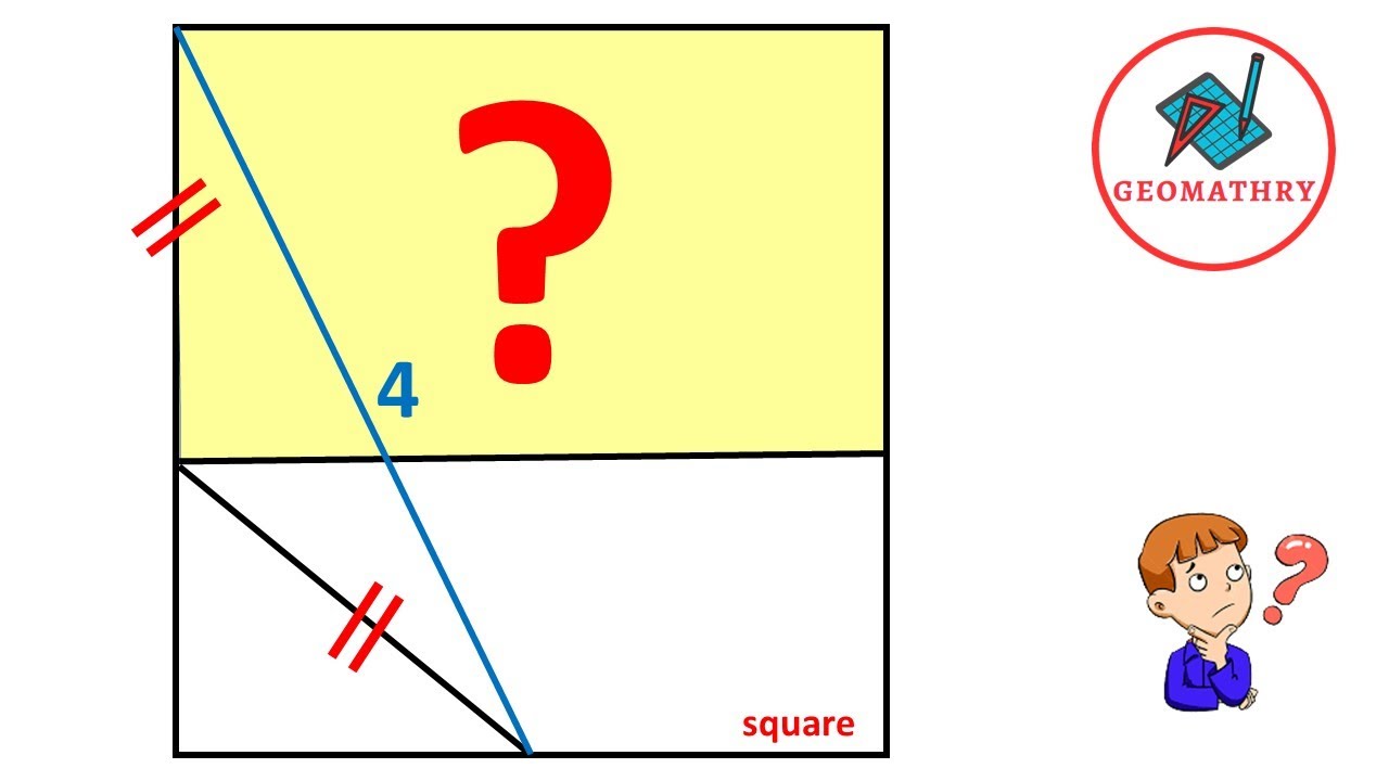 Find the Area of the Yellow Shaded Rectangle in the Square | Geometry ...