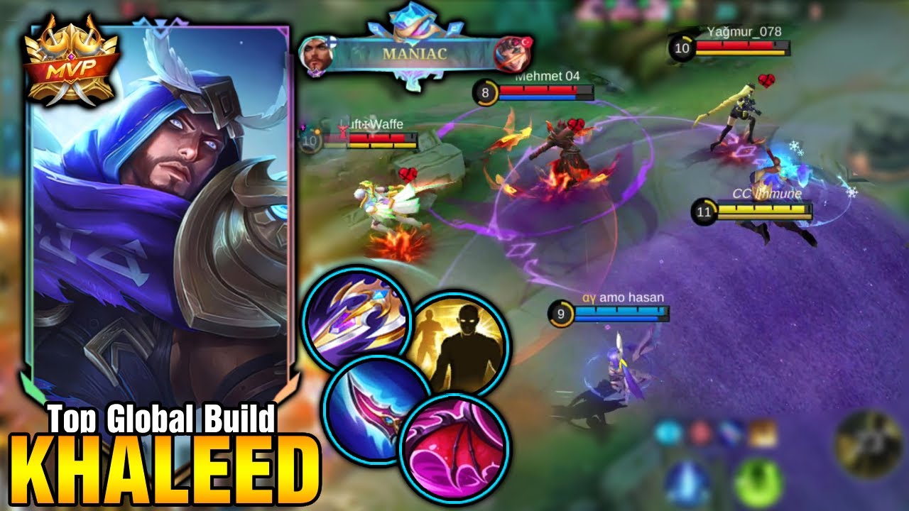 KHALEED MANIAC!! BEST TOP GLOBAL BUILD - KHALEED BEST FLICKER COMBO ...