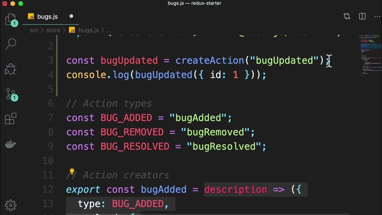 Redux | #48 - Creating Actions [By Mosh Hamedani] - YouTube