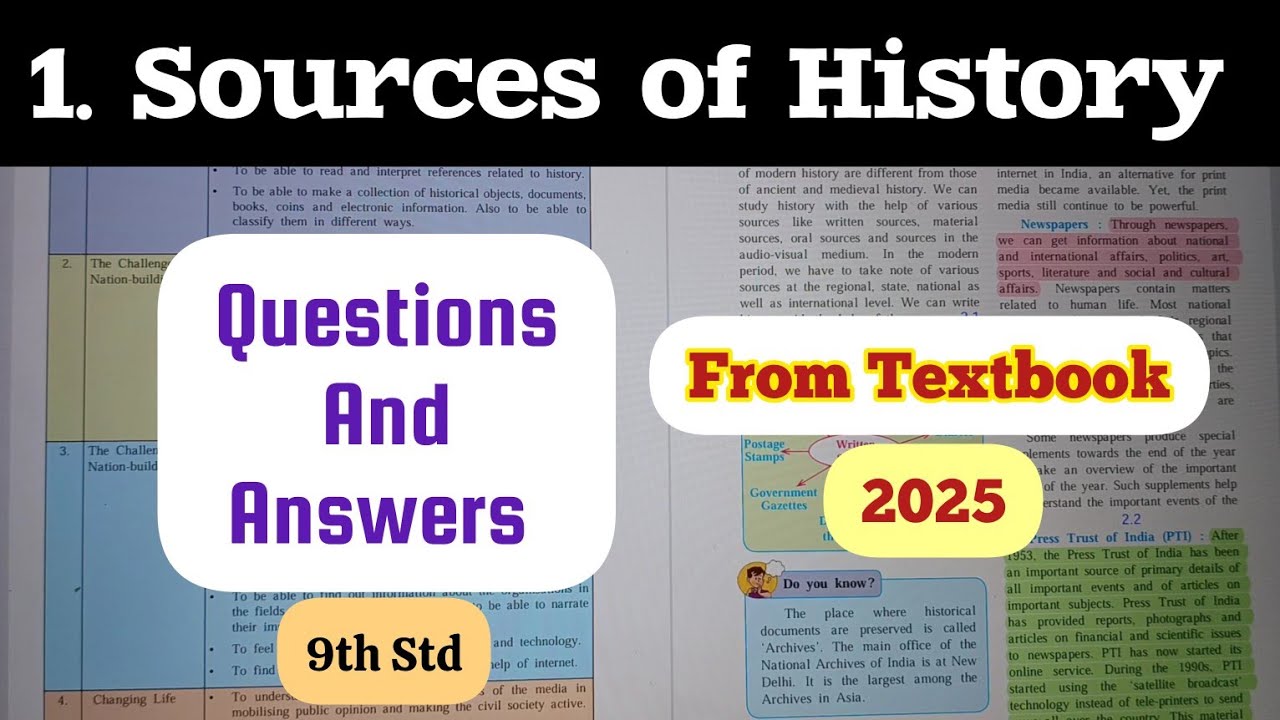 9th Std - History - Chapter 1 Sources of History questions answers ...