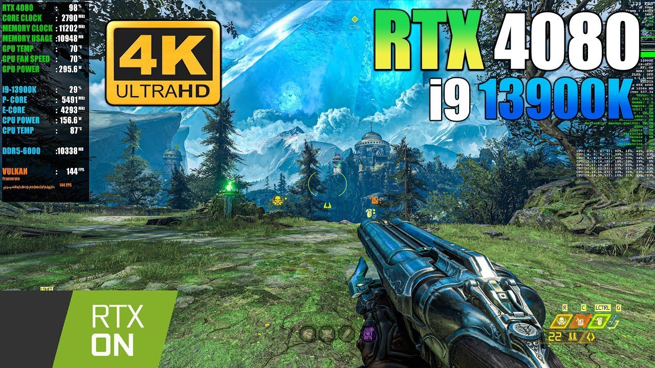 DOOM Eternal : RTX 4080 + i9 13900K ( 4K Ultra Nightmare Settings / RTX ...