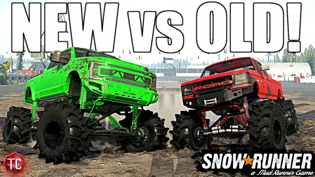 SnowRunner: Ford F450 vs OBS F350! (New vs Old) - YouTube