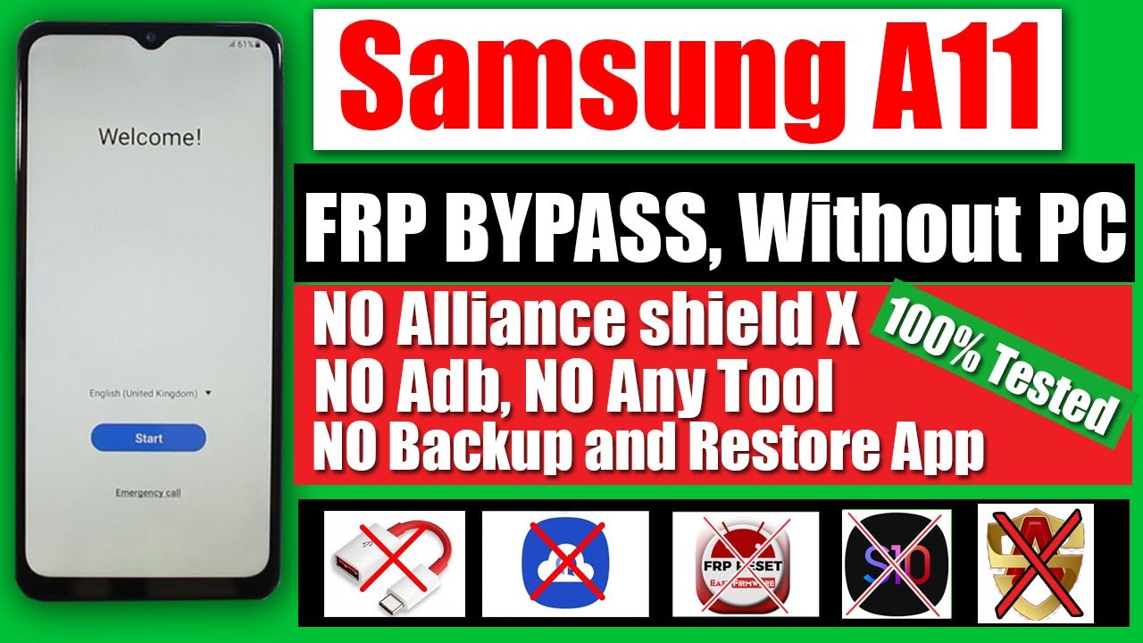 Samsung A11 FRP Bypass Android 11/12 Without Pc | New Method - YouTube