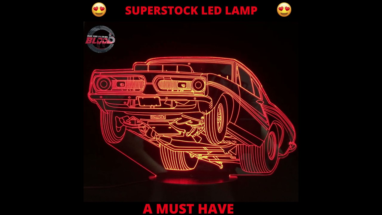 Drag Racing Super Stock Car 3D Led Lamp - YouTube