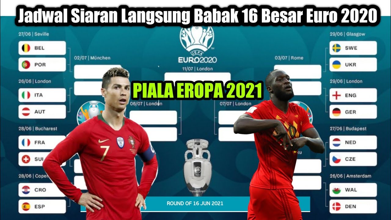 UEFA EURO 2021: ROUND OF 16 • Jadwal Siaran Langsung Babak 16 Besar ...