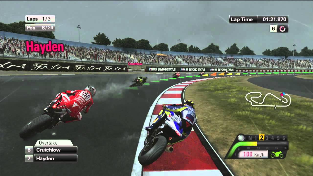 Motogp 13 Demo - Rain - Rossi - Realistic Difficulty - YouTube