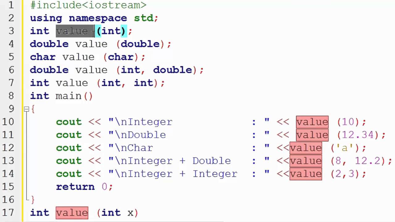 126 Function Overloading In Terms Of Type Of Arguments In C Hindi Youtube