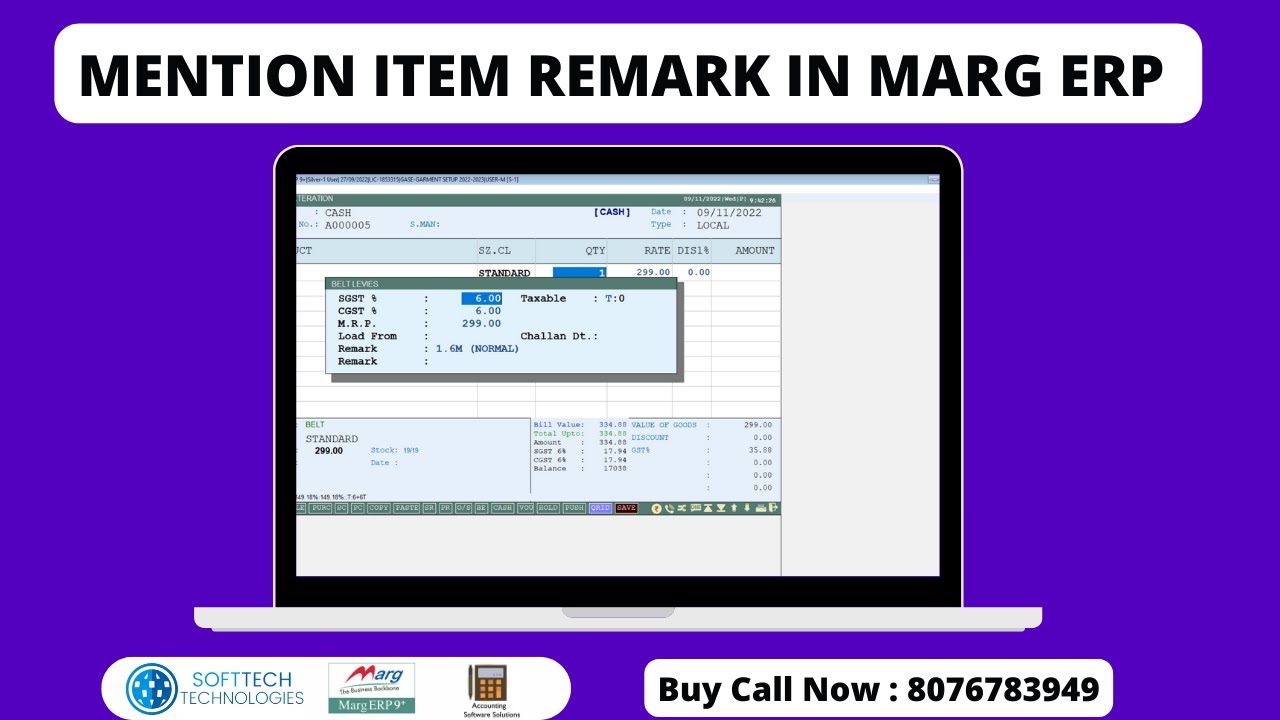 How to mention Item Remark in Marg ERP Software [Hindi] Buy Marg ...