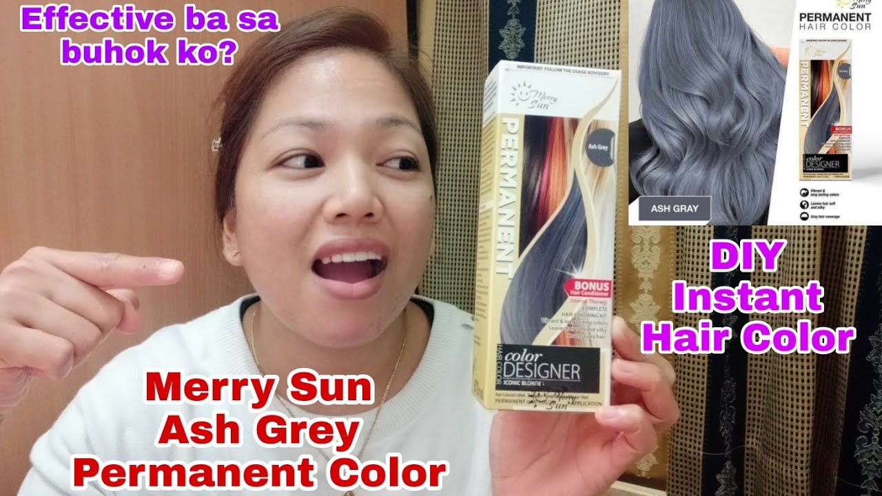 MERRY SUN PERMANENT HAIR COLOR | ASH GREY | DIY INSTANT HAIR COLOR ...