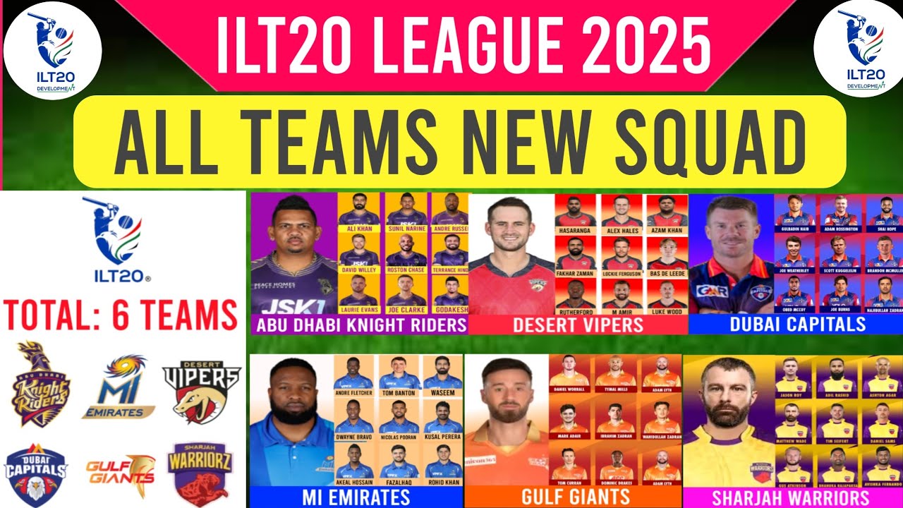 ILT20 League 2025 - All Teams Final Squad | All Teams Squad ILT20 ...