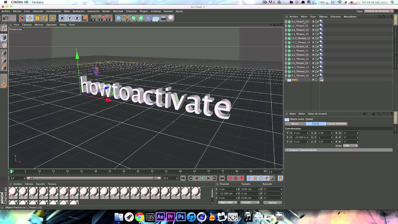 Tutorial Cinema 4d r13 - Explosion texto de la manera mas facil - YouTube
