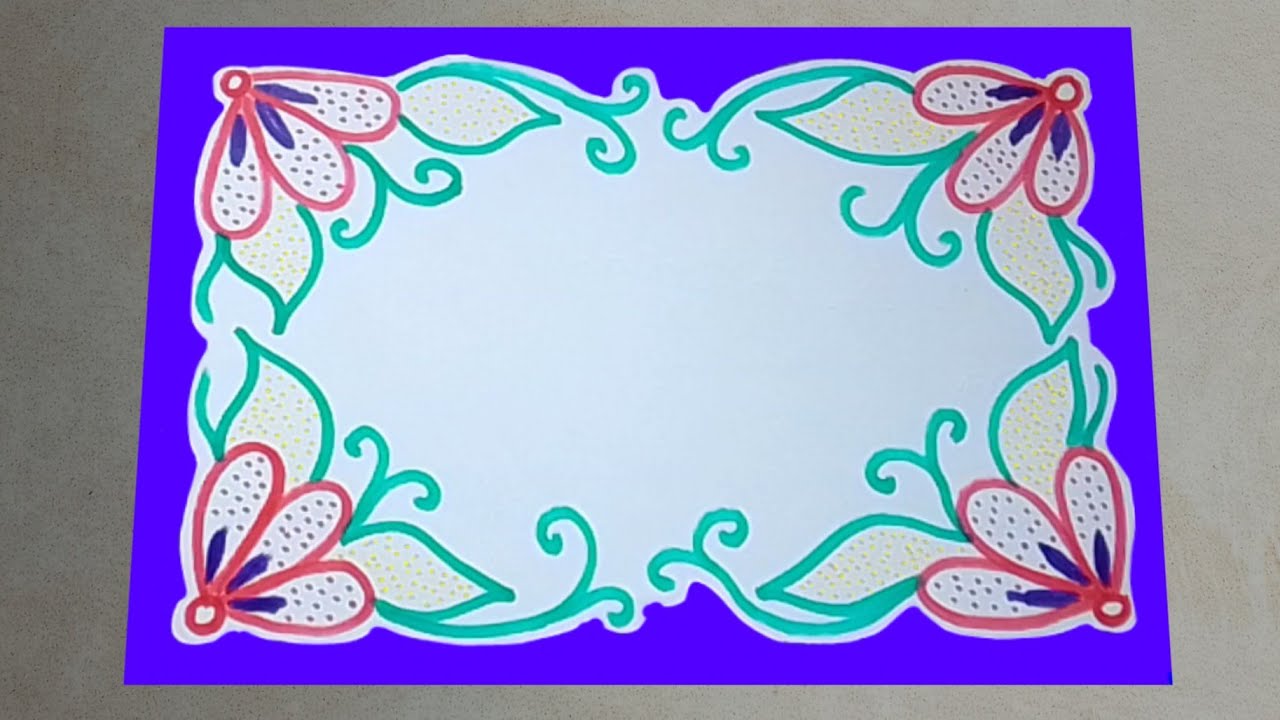 Drawing side decoration simple || border designs for project. love to ...