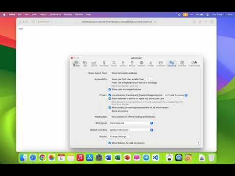 How to enable developer tools for view html page source on safari MacOS 14.0 Sonoma - YouTube