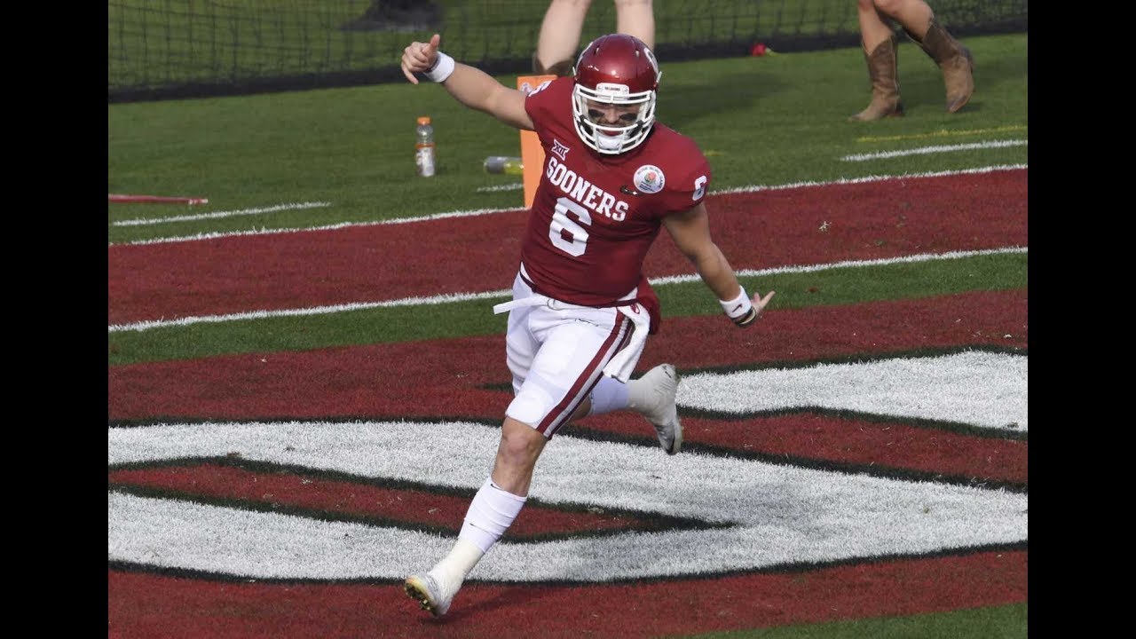 College Football Playoff Oklahoma's Baker Mayfield taunts ESPN with ...