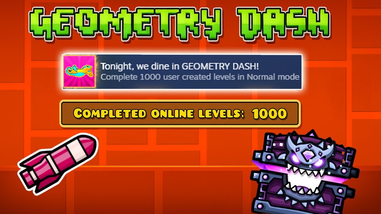 I completed 1000 online levels in Geometry Dash... - YouTube