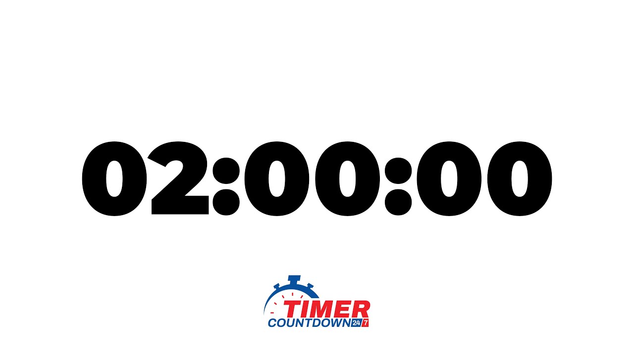 2 Hour Timer | White Screen Countdown with Alarm - YouTube