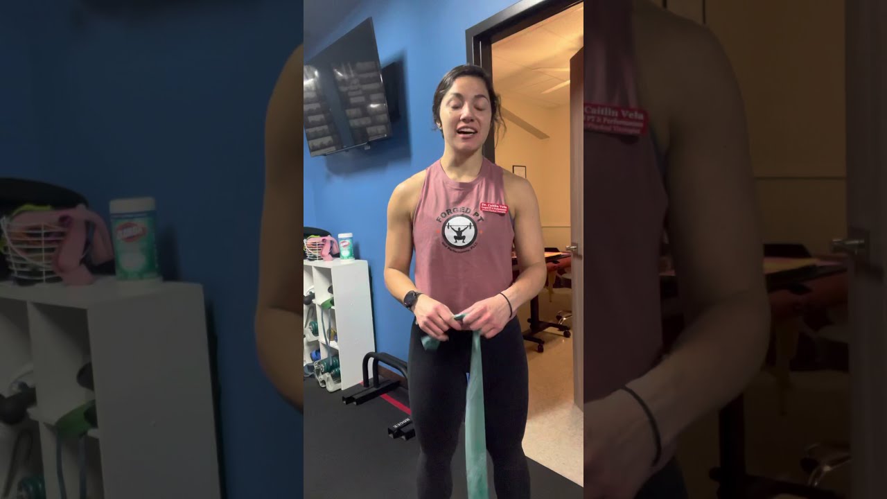 Banded ER at 90 degrees (rotator cuff) - YouTube