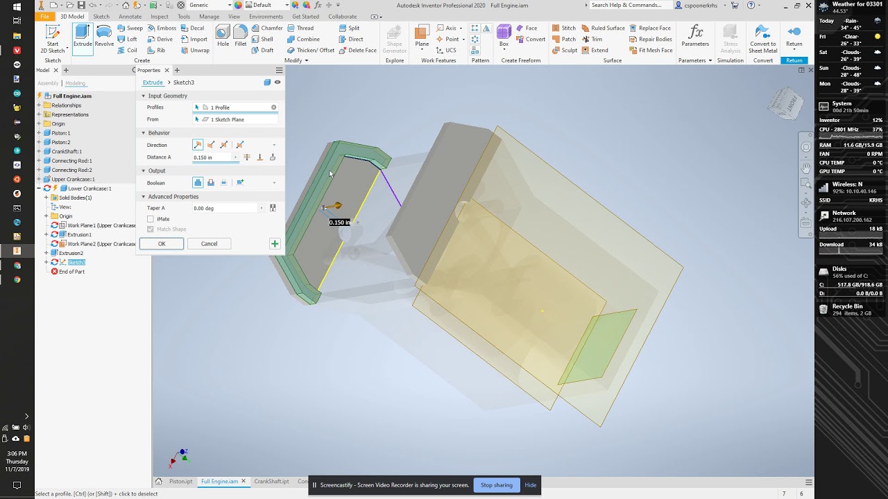 Moving Engine Demo 6 - Lower crank case and screws - YouTube