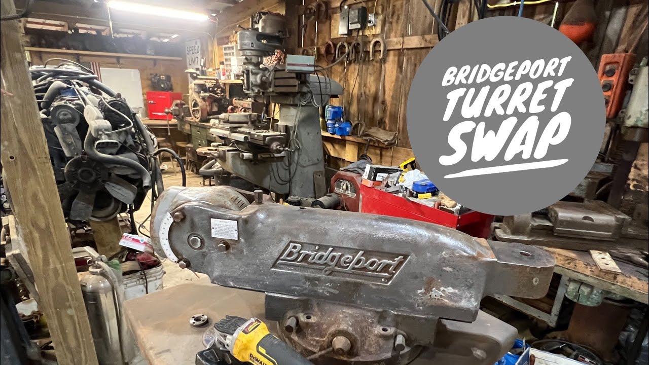 Bridgeport mill turret swap part one painting - YouTube