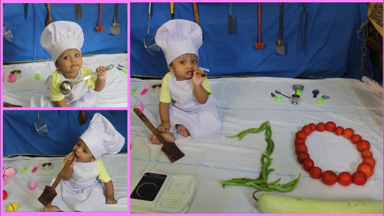 kitchen Theme Baby Photoshoot idea | Baby Chef Photoshoot Ideas ...