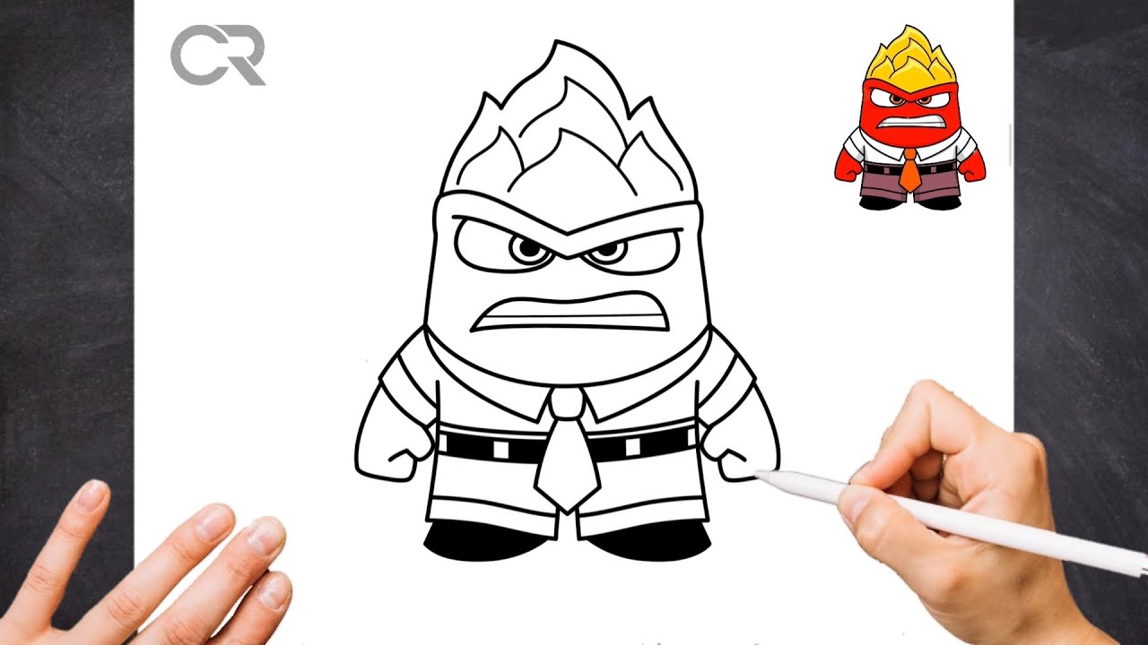 How To Draw ANGER easy step by step | INSIDE OUT - YouTube