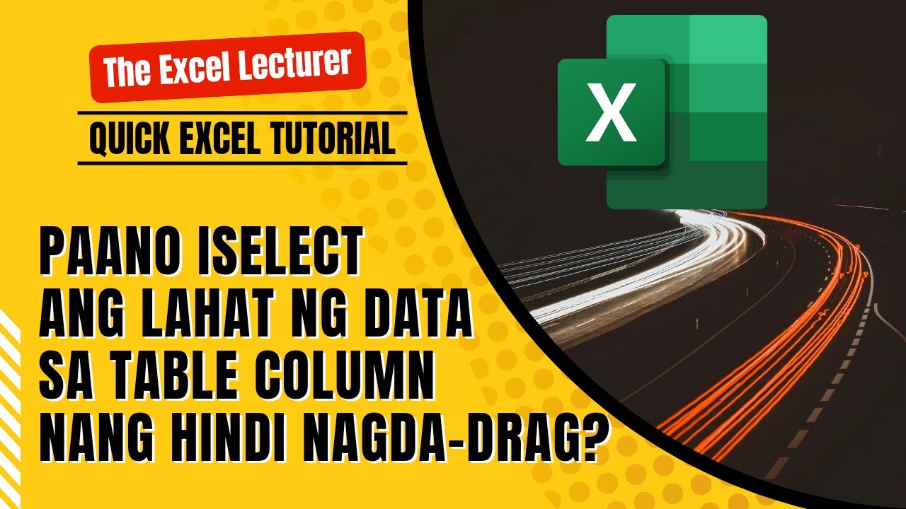 Selecting All Data in a Table Column Without Dragging? | Tagalog ...