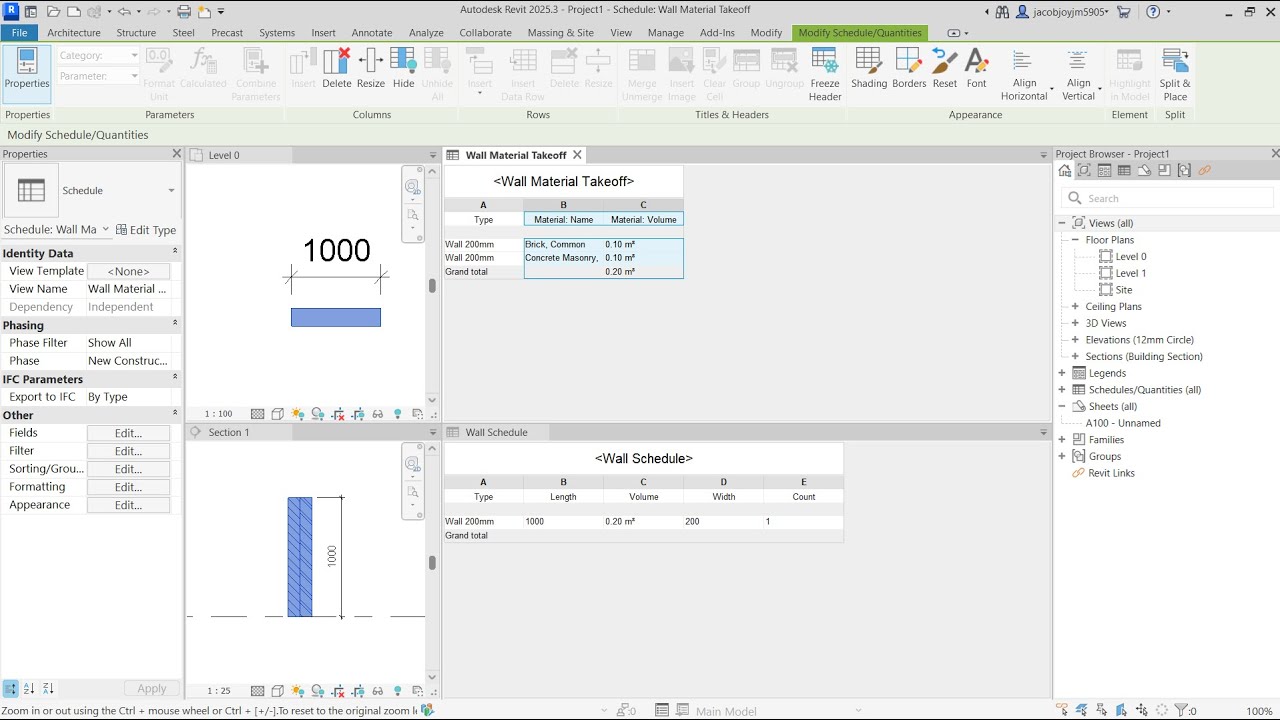 Schedule Quantity and Material take off in Revit - YouTube