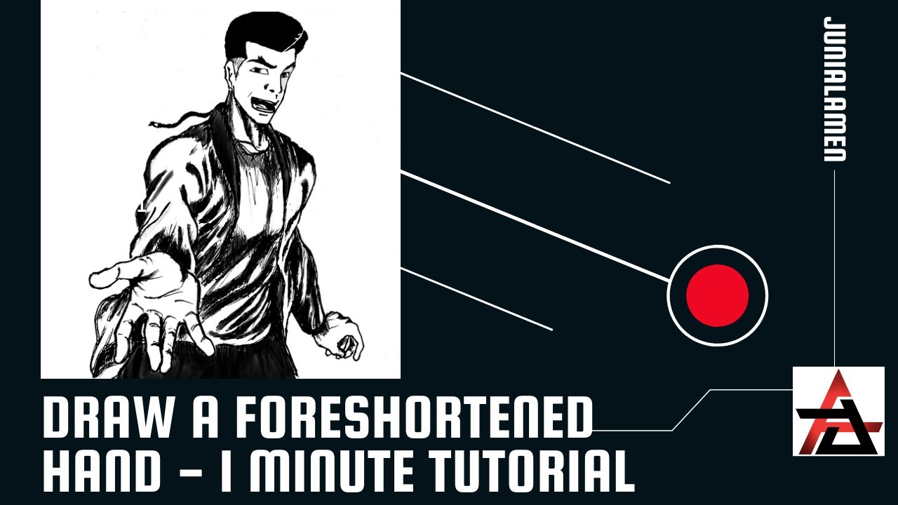 Draw A Foreshortened Hand | 1 Minute Tutorial - YouTube