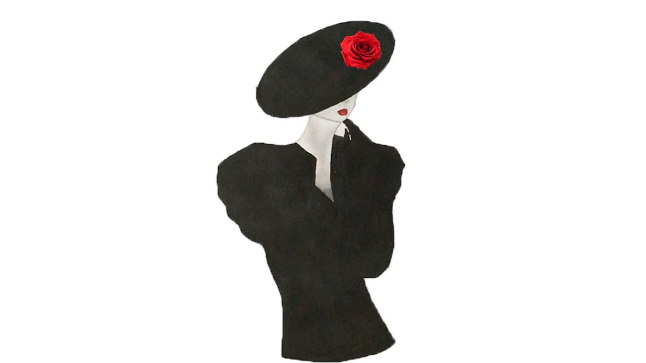 How to draw lady with a hat for beginners, şapka ile bir bayan nasıl ...