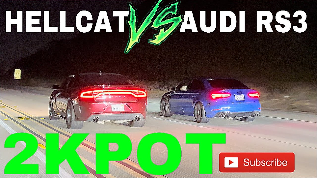 HELLCAT VS AUDI RS3 2KPOT #mexico #racing #dodge #audi #youtube - YouTube