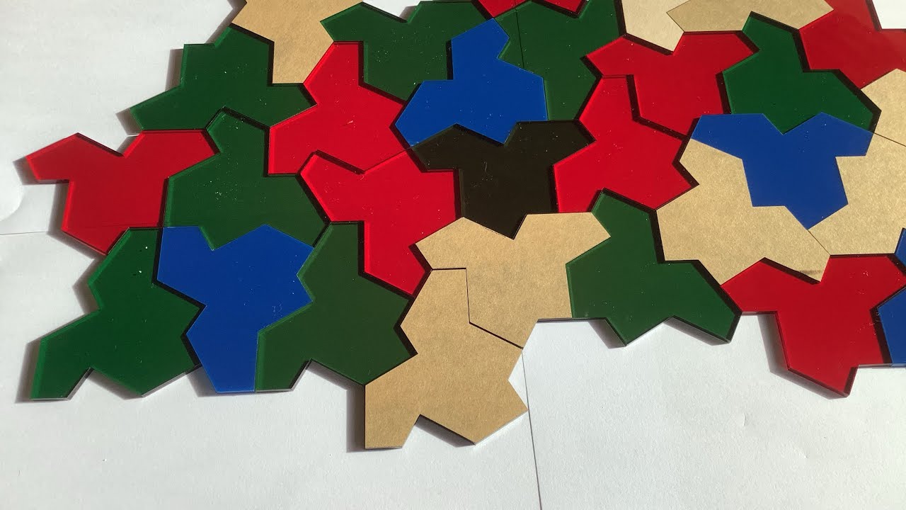 13 sided aperiodic tiling polygon (aka. the Hat) discovered recently ...