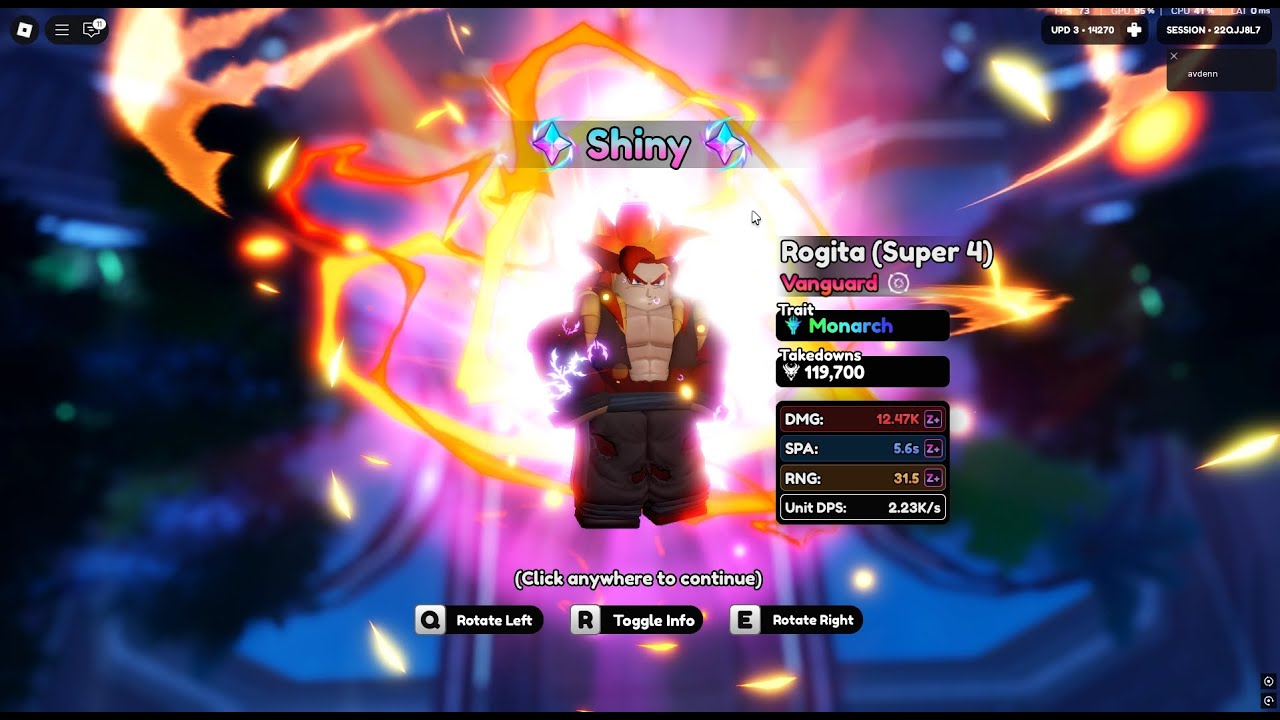 Shiny Gogeta Monarch Showcase | Anime Vanguards - YouTube