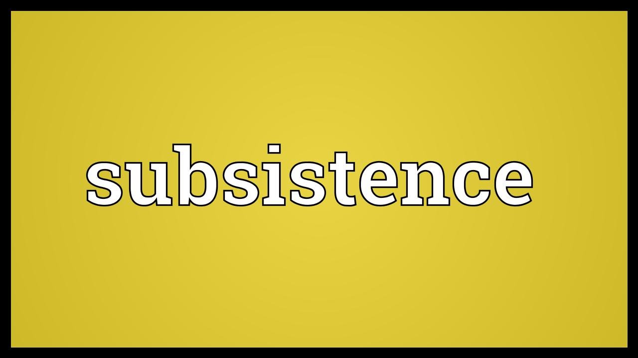 Subsistence Meaning YouTube