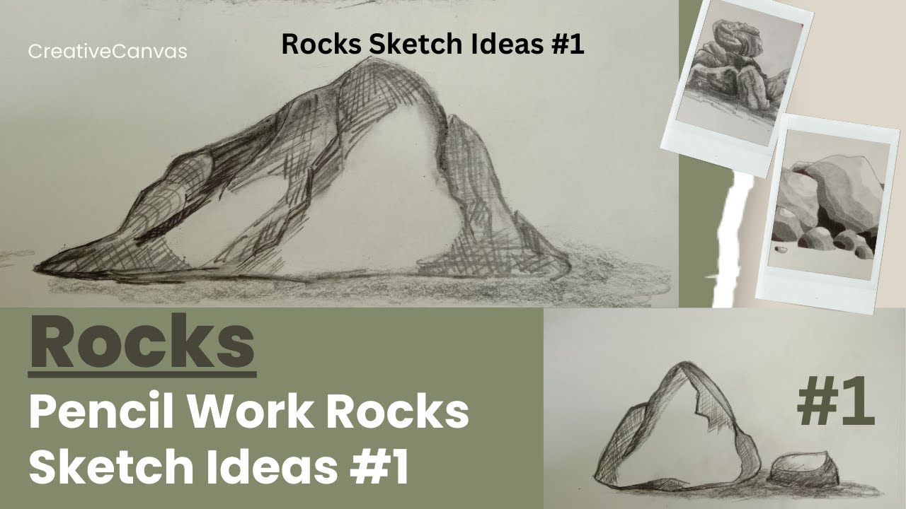 Drawing rocks | easy rock | Easy Rocks Drawing Ideas | Pencil Work ...