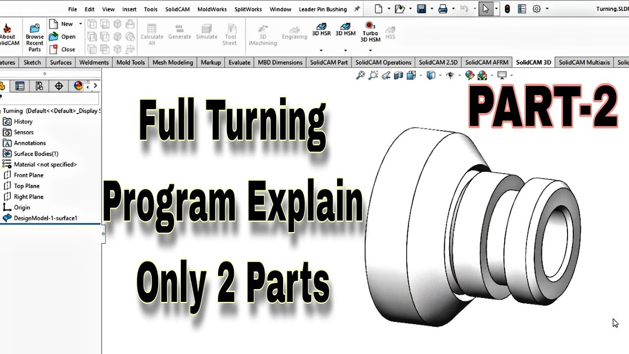 Solidcam turning program day 12 | Part-2 #solidcam 2023 #cnc - YouTube