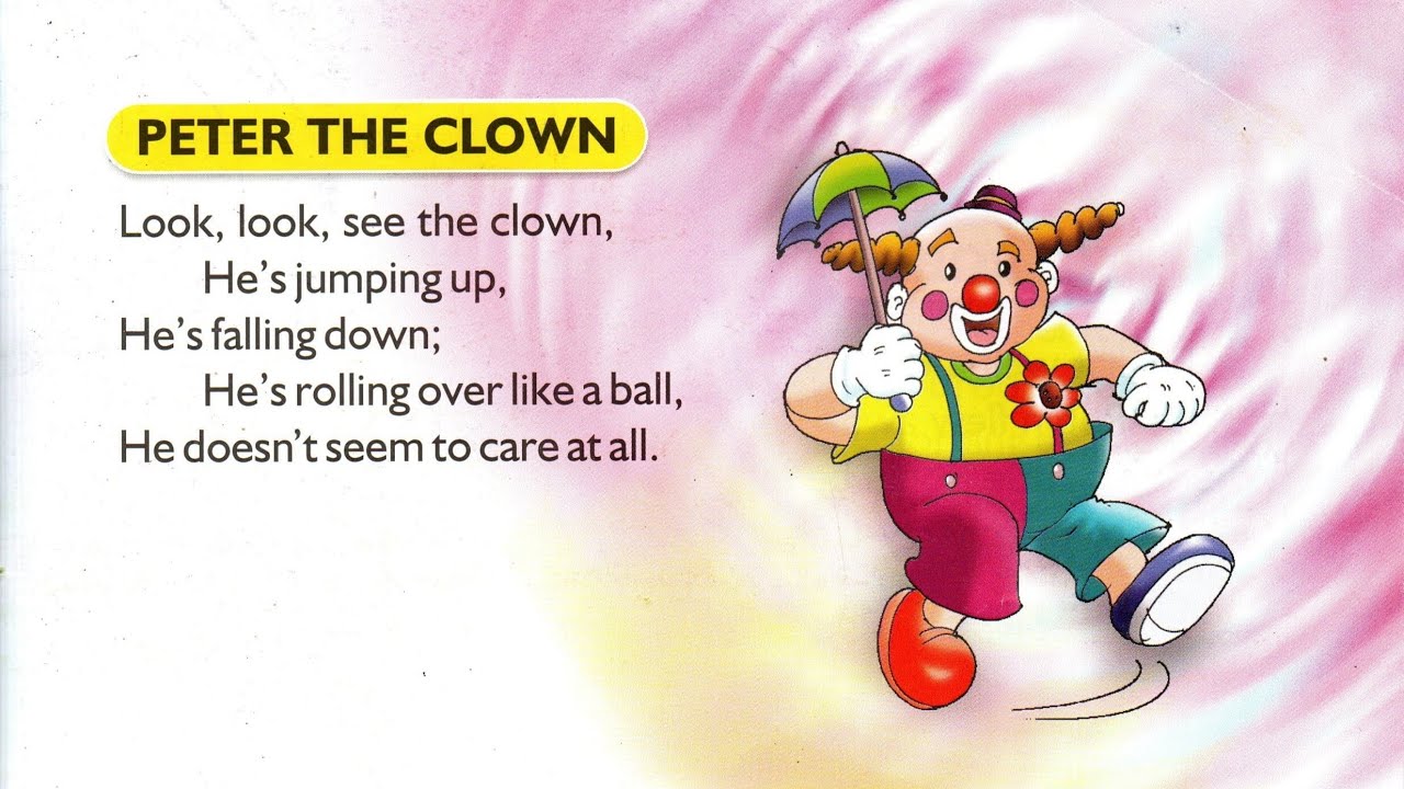 Peter The 🤡Clown Poem For Nursary kids@Look Look See The Clown Poem For ...