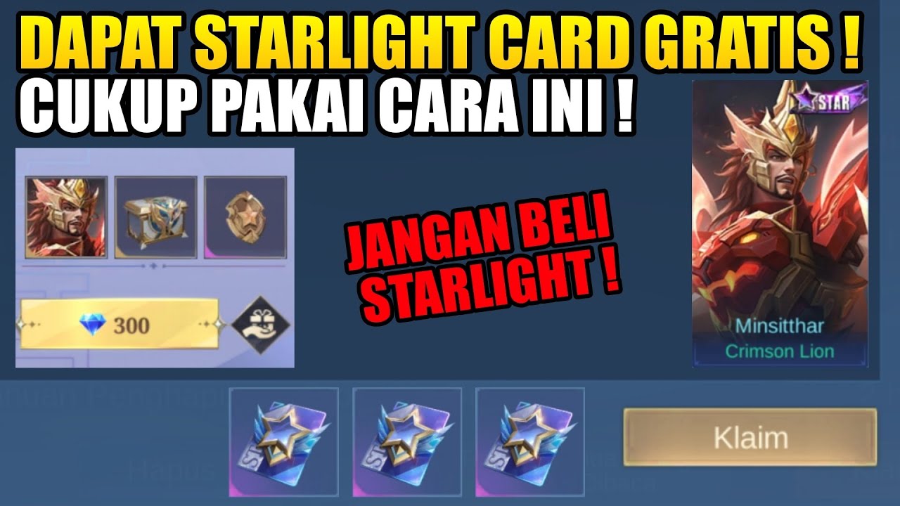 STARLIGHT JULI JADI GRATIS! CARA DAPATKAN STARLIGHT CARD GRATISAN MLBB ...