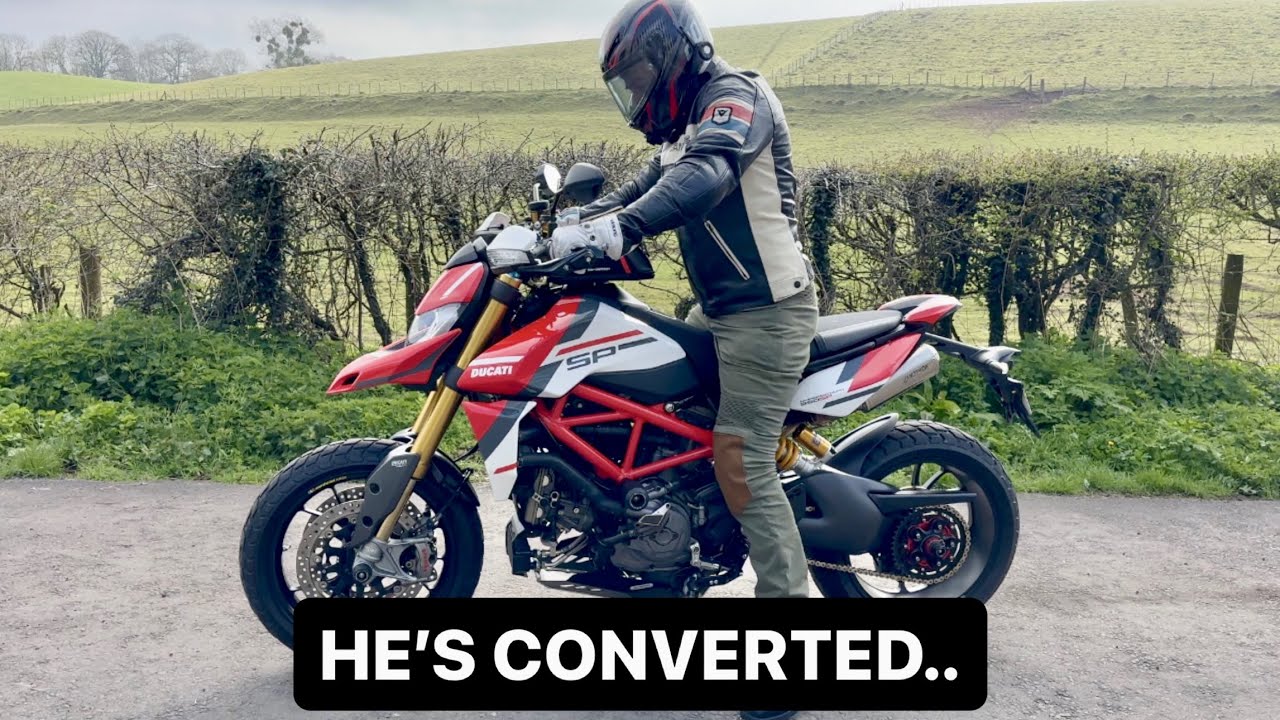 Aprilia Fan Boy Rides My 2022 Ducati HyperMotard 950 SP - YouTube