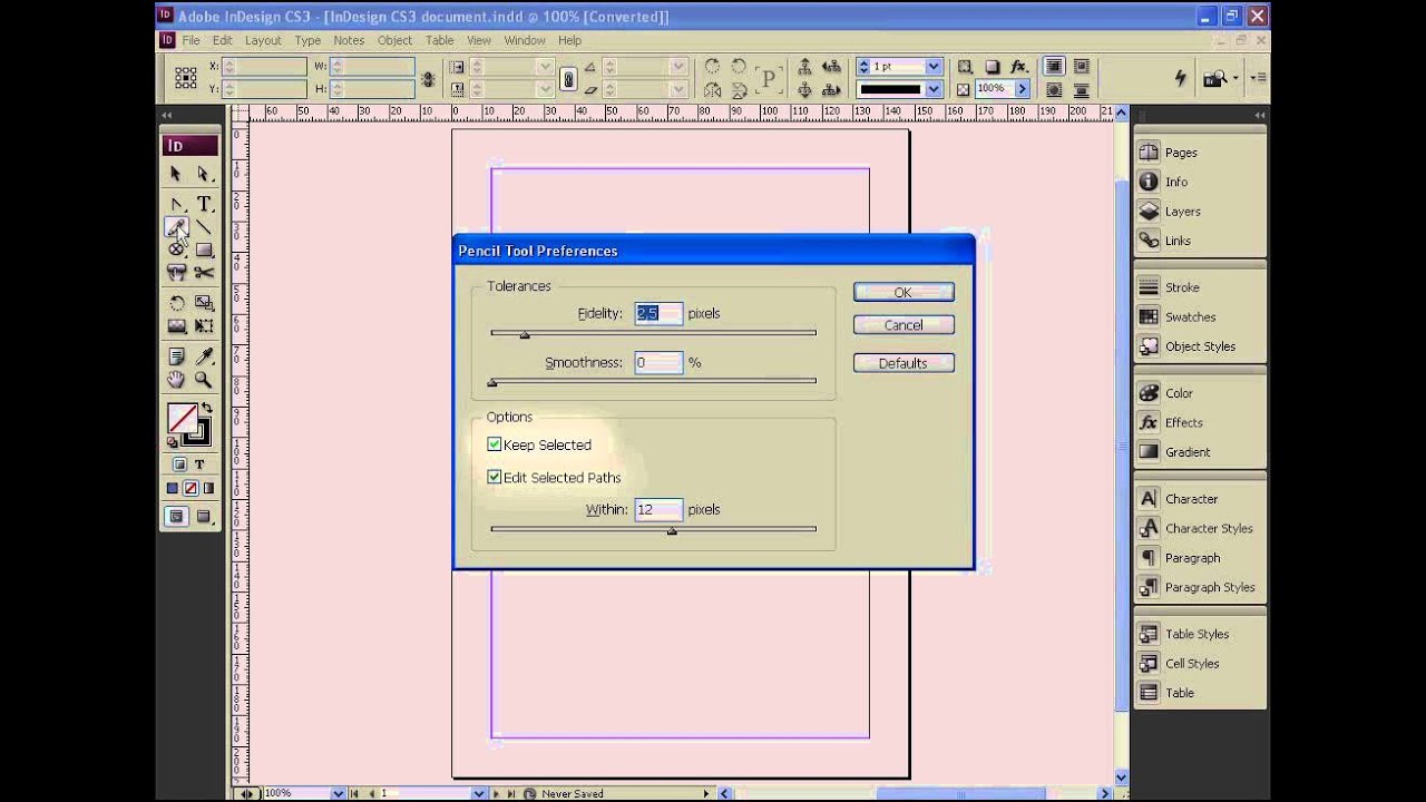 Инструменты Pencil, Smooth и Erase в Adobe InDesign - YouTube