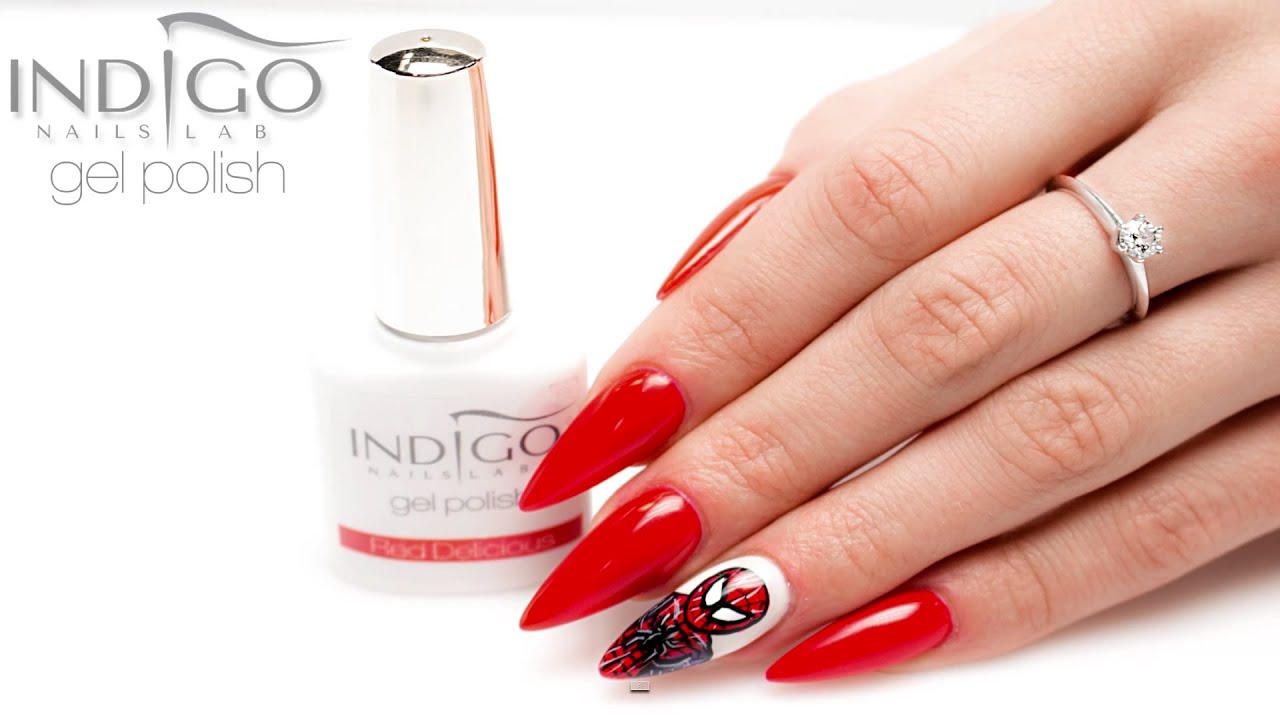 Indigo Gel Polish Red Delicious - Spiderman - YouTube