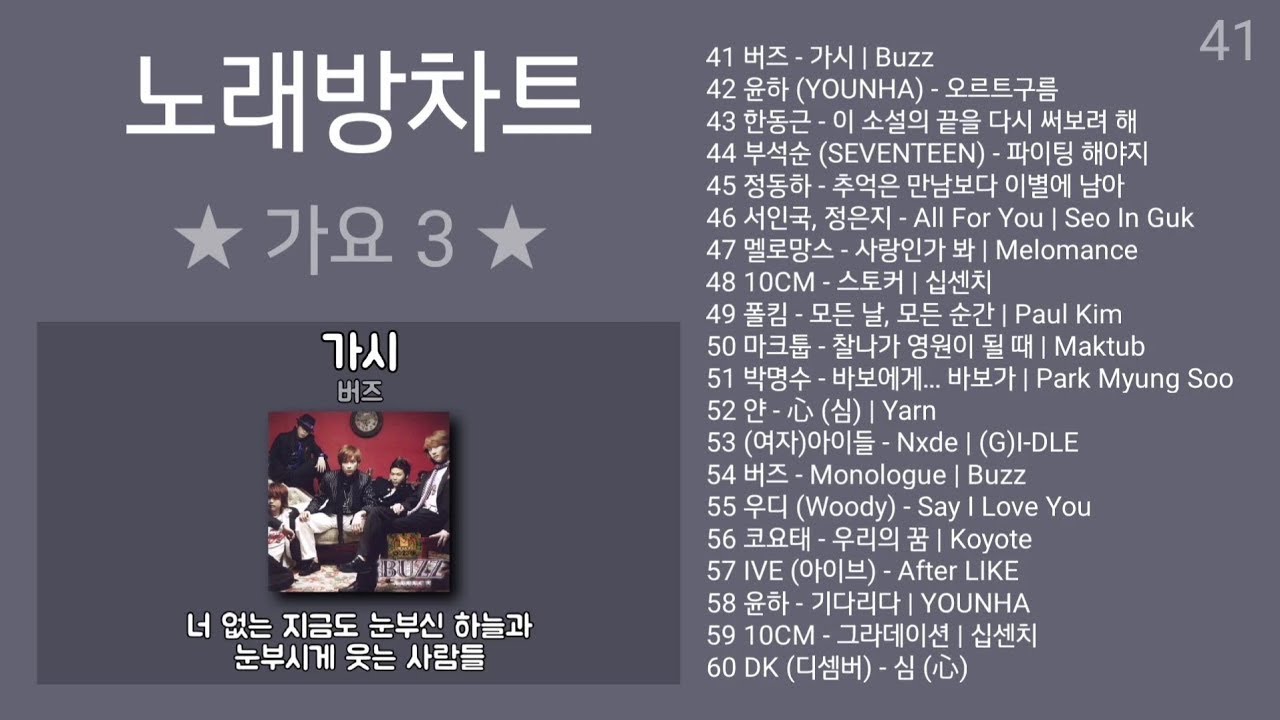 노래방차트 가요 3 2023년 3월 2차 노래방 인기차트 노래모음 가요 플레이리스트 Playlist Youtube