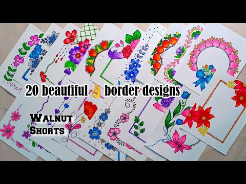 20 BEAUTIFUL BORDER DESIGNS/PROJECT WORK DESIGNS/A4 SHEET/FILE/FRONT PAGE DESIGN FOR SCHOOL PROJECTS