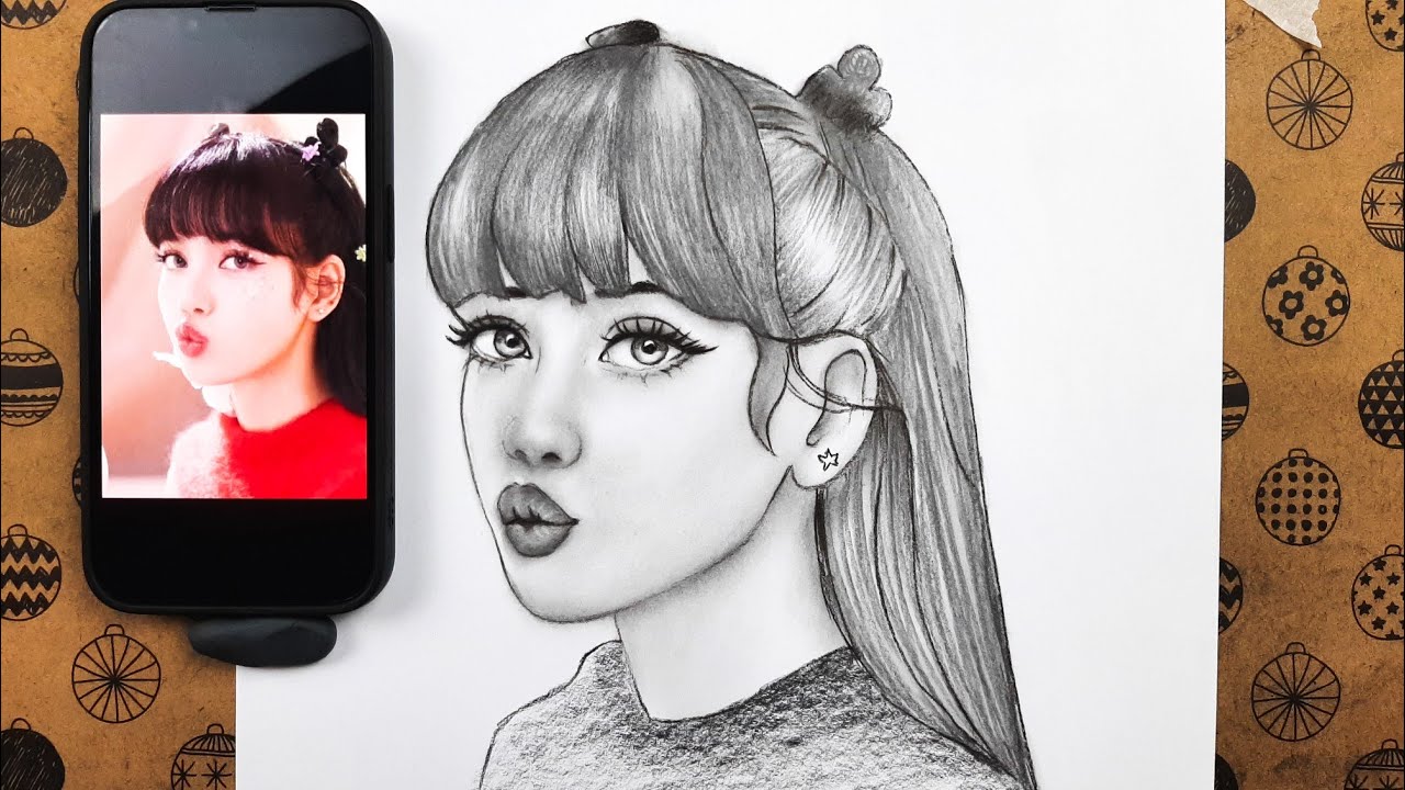 Blackpink Lisa Çizimi Kolay Yoldan Nasıl Çizilir Karakalem Portre ...