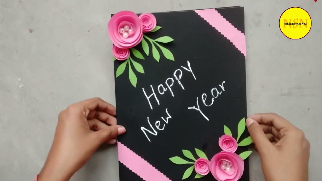Easy handmade New Year card || DIY Paper crafts || Happy New Year craft ...