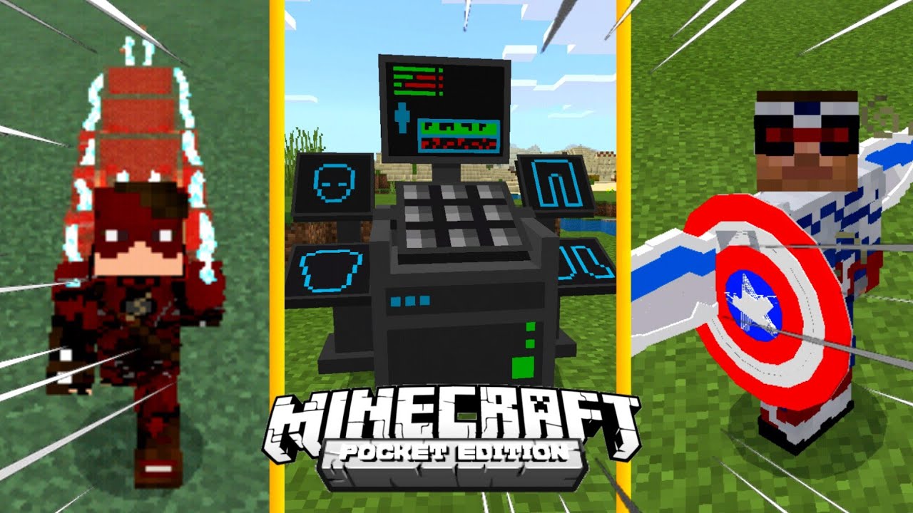 TOP 3 *MELHORES* ADDON/MOD DE HERÓIS DA MARVEL E DC NO MINECRAFT PE ...